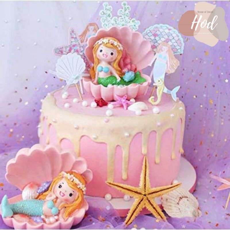 Jual Topper Mermaid Shell Hiasan Kue Ulang Tahun Anak Perempuan Rubber ...