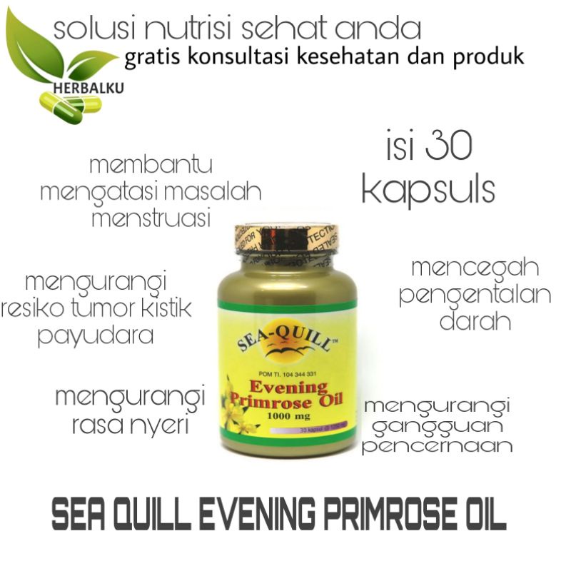 Jual SEA-QUILL SEAQUILL SEA QUILL EVENING PRIMROSE OIL EPO 1000MG 1000 ...