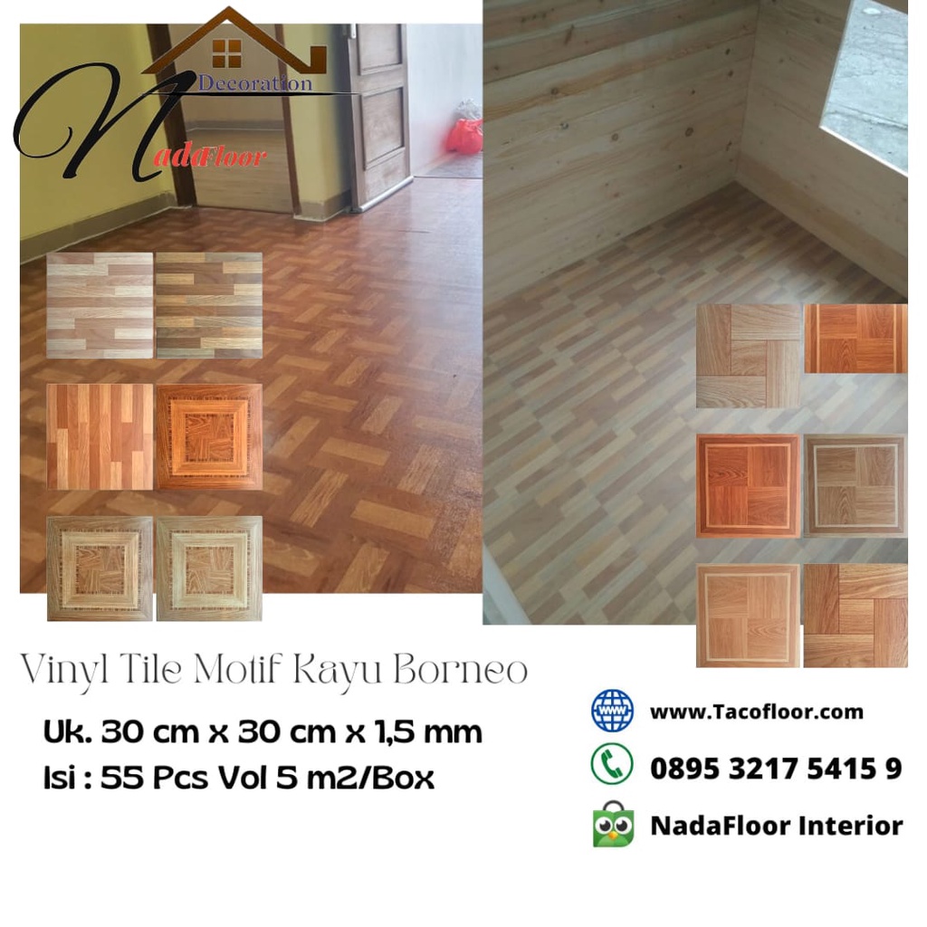 Jual Lantai Vinyl Vinil Tile Motif Kayu Borneo Harga Perlembar | Shopee ...