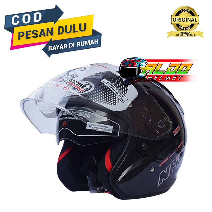 Jual HELM / NHK / HELM NHK R1 / HELM NHK R1 SOLID BLACK DOFF ORIGINAL / NHK R 1 POLOS DOUBLE ...