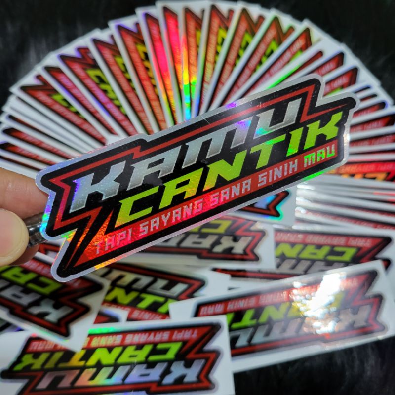 Jual stiker hologram sticker kata2 Kamu cantik | Shopee Indonesia