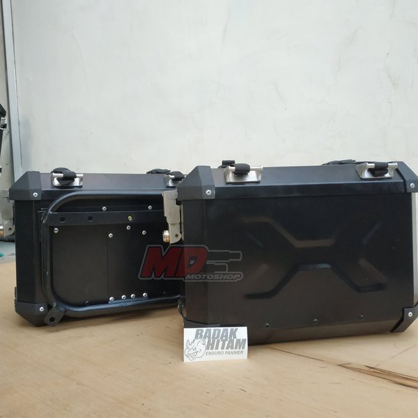 Jual Side - Box Samping Motor Badak Hitam Alumunium Pannier 24 Liter ...