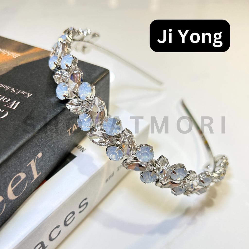 Jual White - Premium Korean Crystal headband (mahkota, bando, tiara ...