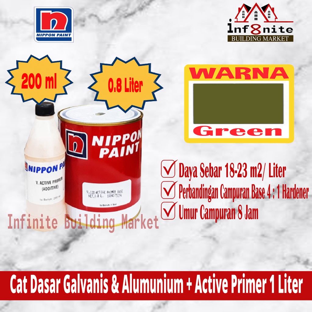 Jual Cat Dasar Galvanis Alumunium Nippon Paint 120 Active Primer 1 Liter | Shopee Indonesia