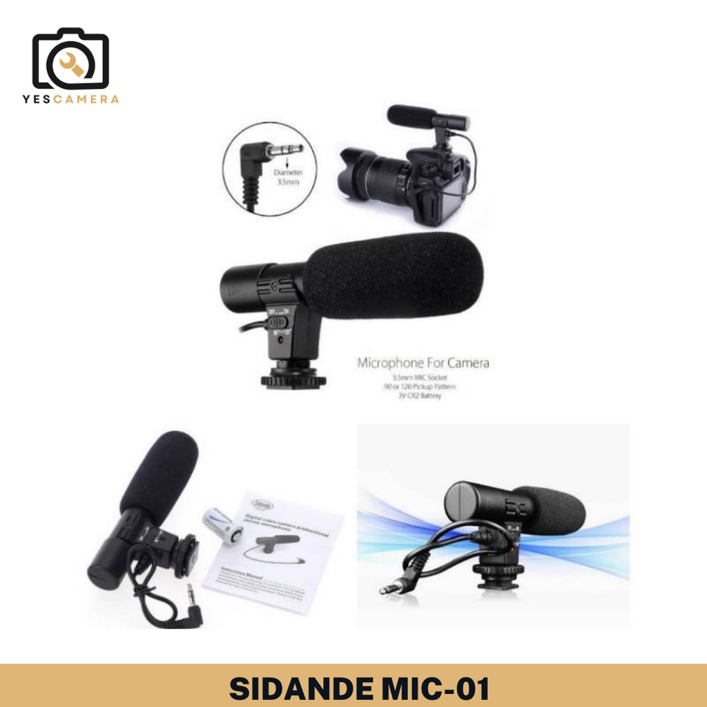 Jual Mic Kamera Sidande Mic-01 Shotgun Microphone Camera for DSLR ...