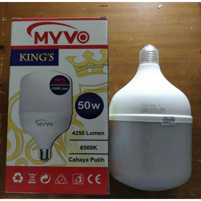 Jual Lampu LED Bohlam Garansi MYVO KINGS 50 Watt Termurah Garansi 1 Tahun | Shopee Indonesia