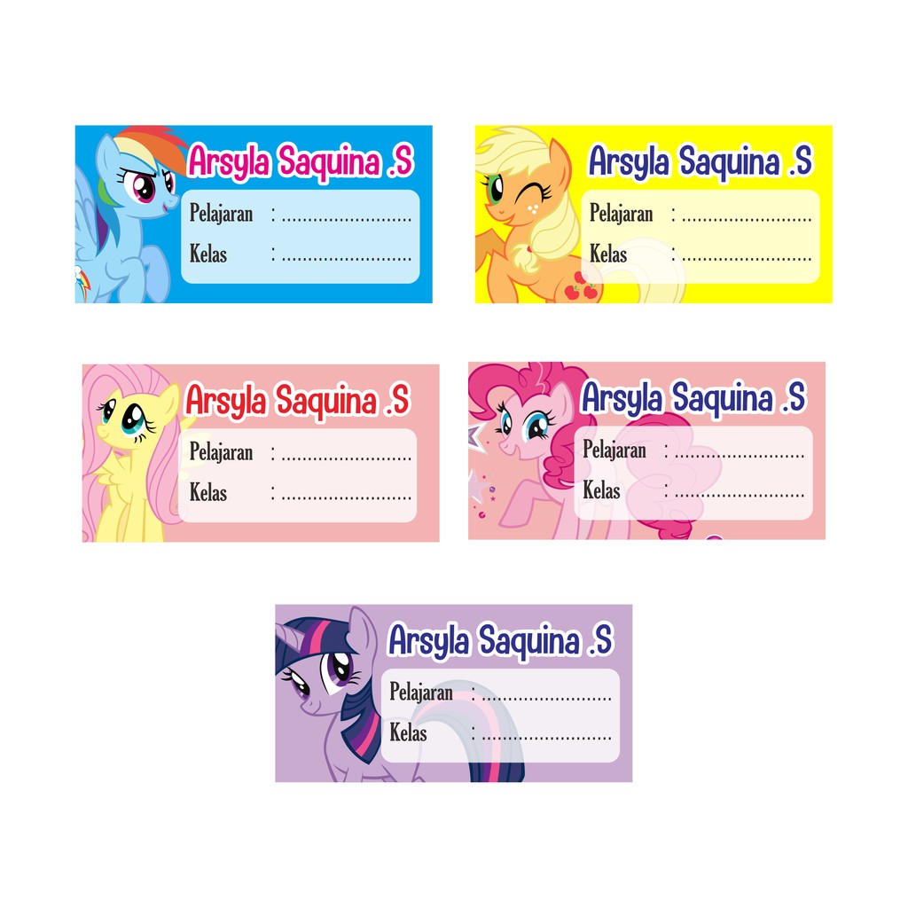 Jual STIKER LABEL NAMA / LABEL BUKU / MY LITTLE PONY | Shopee Indonesia