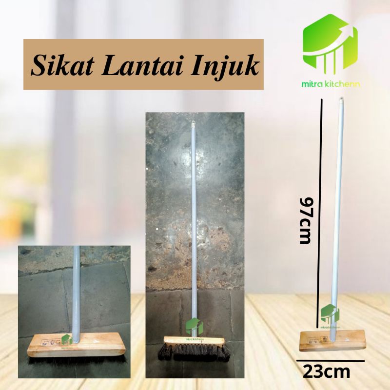 Jual Sikat Lantai Ijuk Sikat Lantai Ijuk Dorong Gagang Kayu Panjang ...