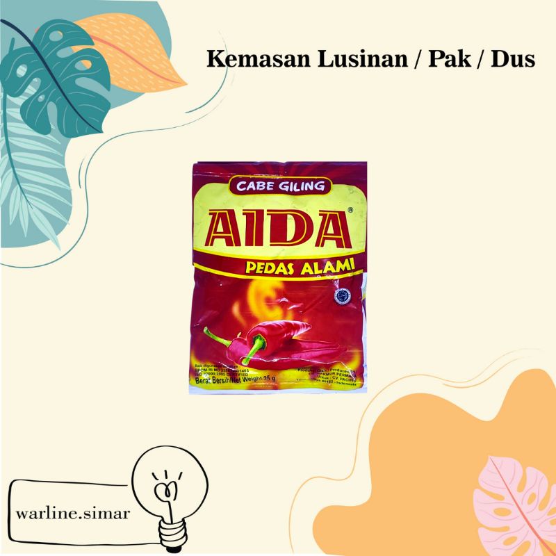 Jual Bumbu Aida Sachet 25gr x 12pcs Renceng Bubuk Cabe Pedas Aida ...