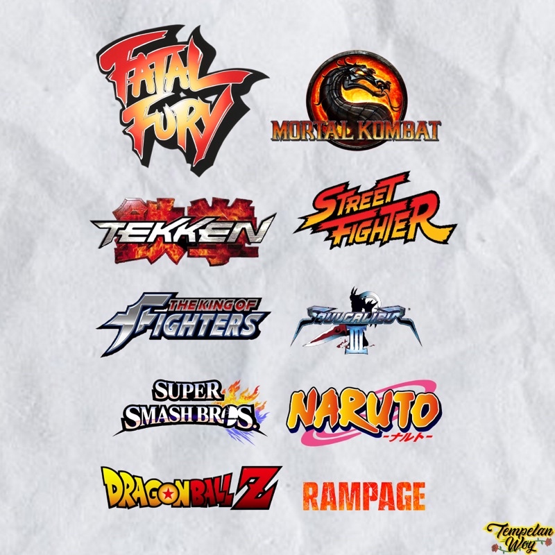 Jual Stiker Sticker Game Fighting Vinyl untuk Laptop, Koper Anti air ...