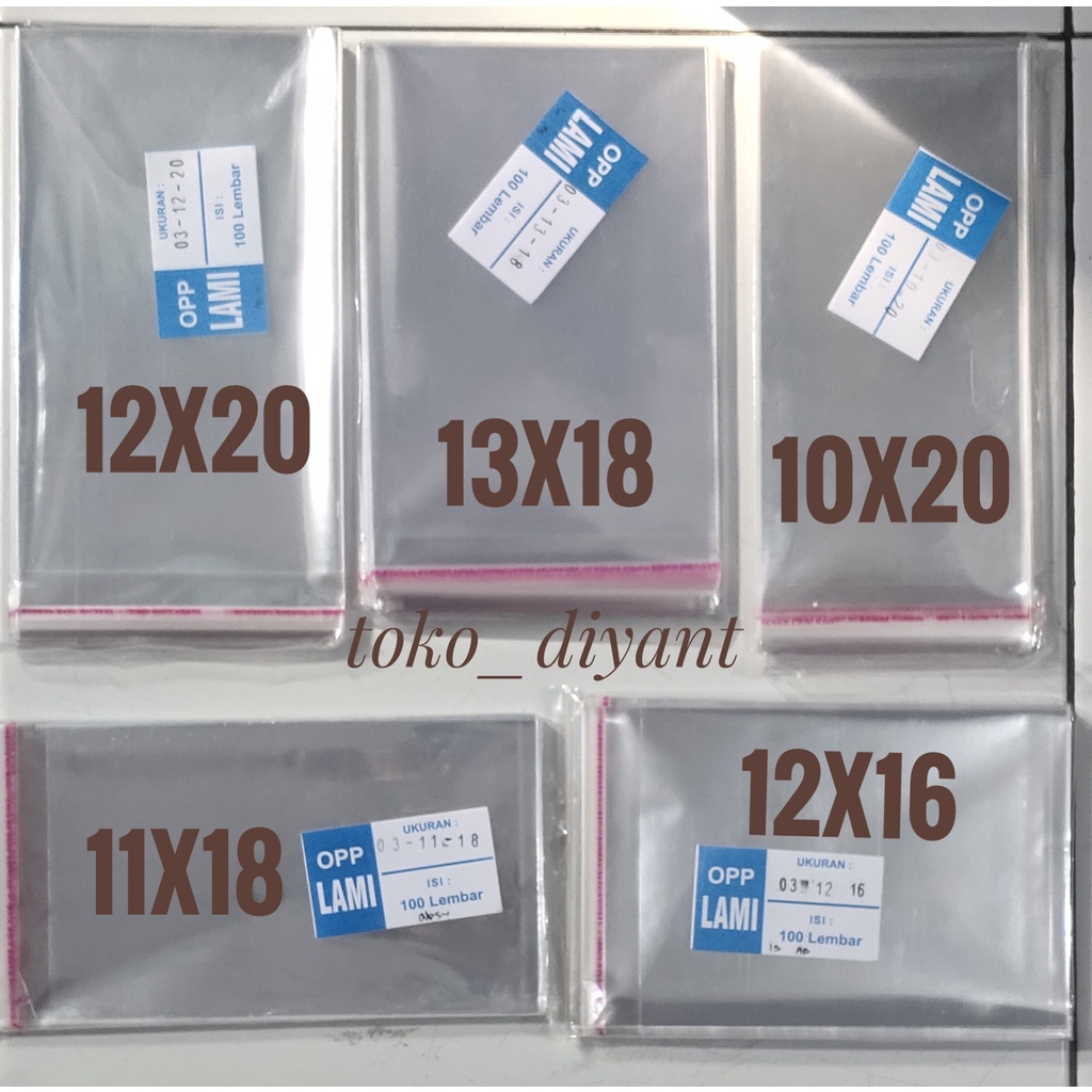 Jual Plastik OPP 6X18 7x18 8x18 9x18 12x16 13x16 11x18 13x18 12x20 ...