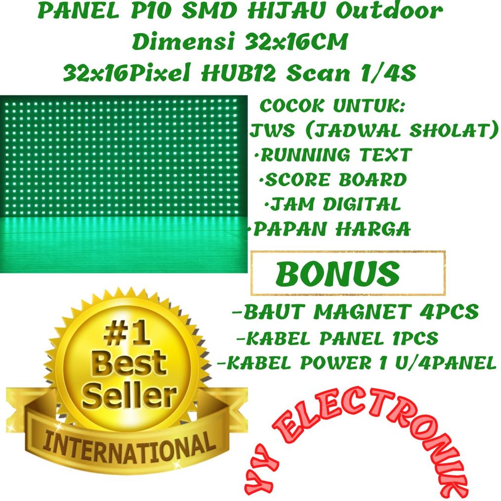 Jual Panel Module Model Led P10 Running Text Smd Hijau Green Outdoor ...