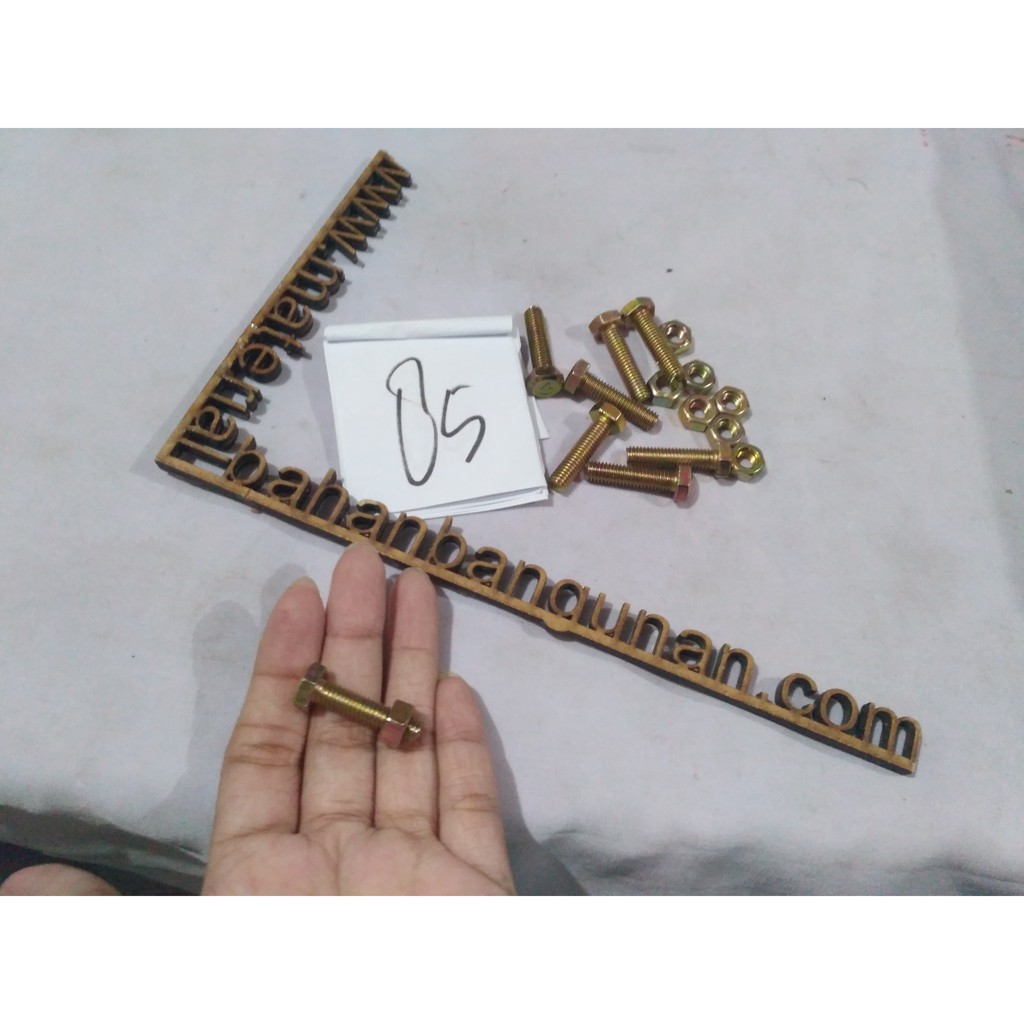 Jual Baut Mur kuningan diameter 6 mm panjang 3 cm kunci 10 6 m x 30mm ...