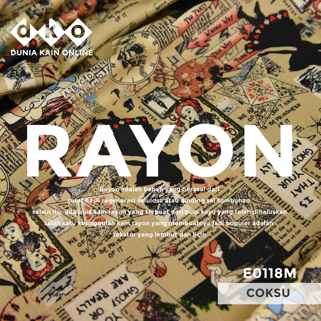 Jual DKO Kain RAYON MOTIF Premium Coksu Motif Alice | Shopee Indonesia