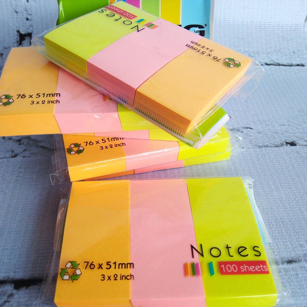 Jual Pembatas Buku / Sticky Note Memo Stick Kertas Tiga Warna Murah ...