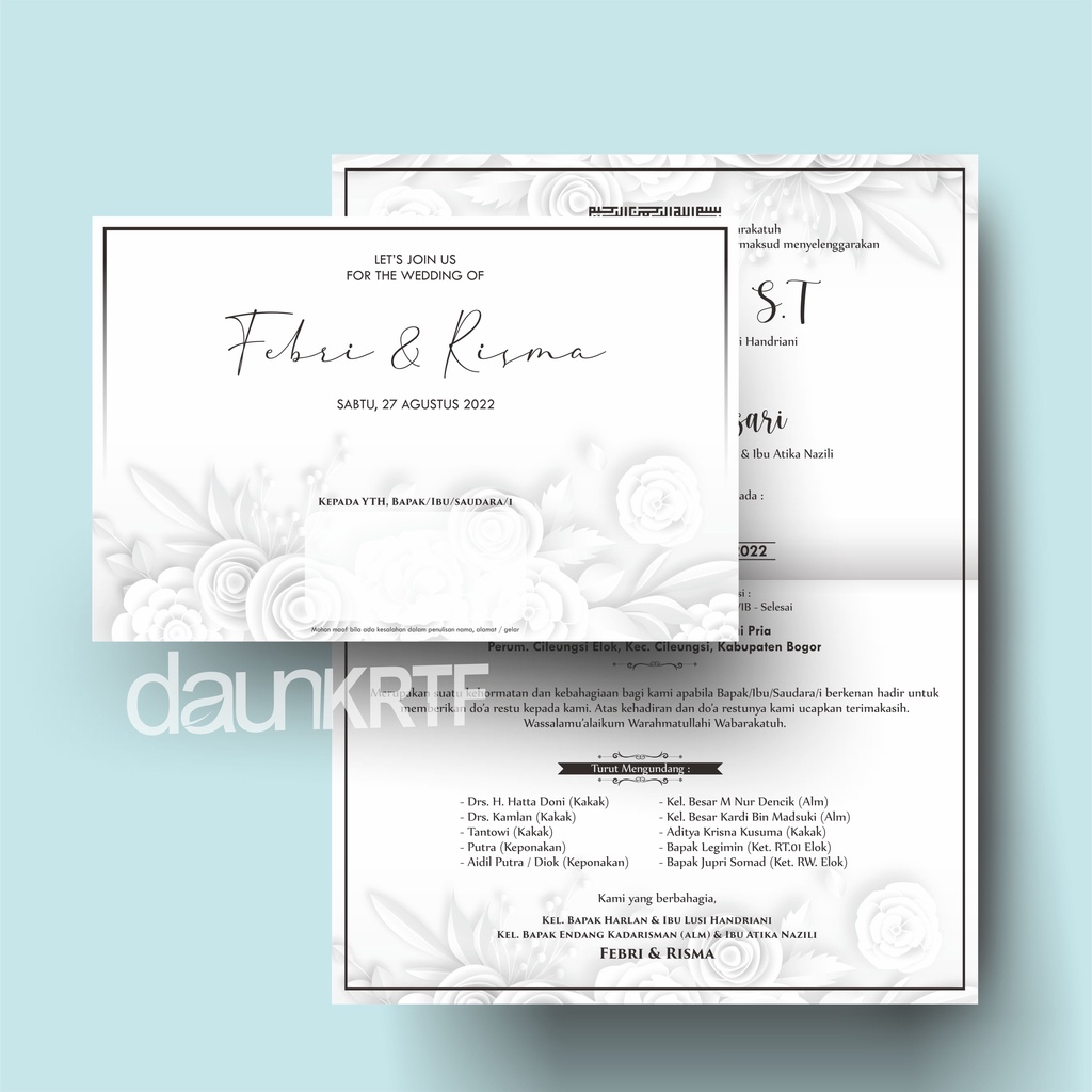 Jual Undangan Pernikahan Hitam Elegan | Shopee Indonesia