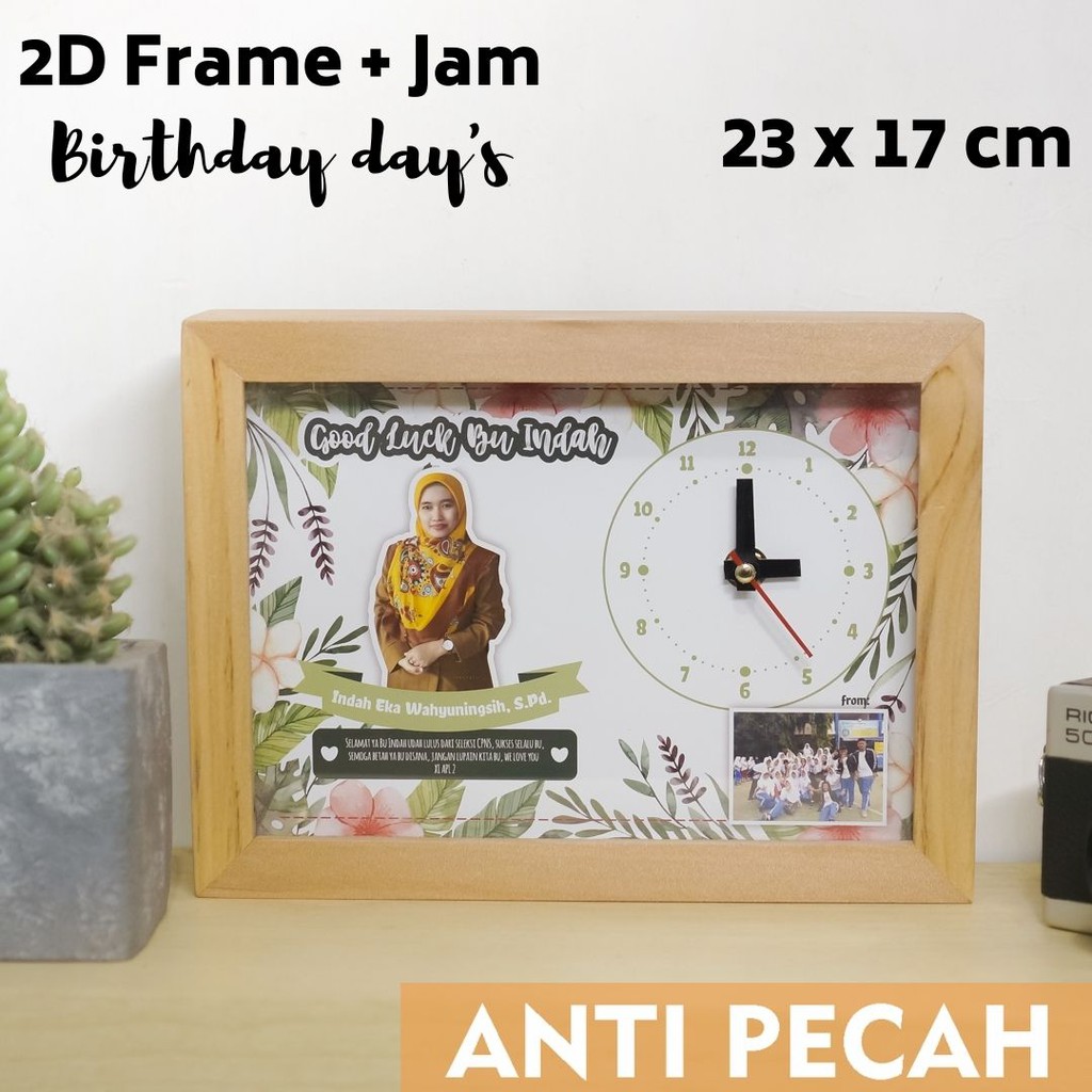 Jual Kado Ultah Jam Custom 2D Scrapframe Bingkai Kayu ANTI PECAH ...