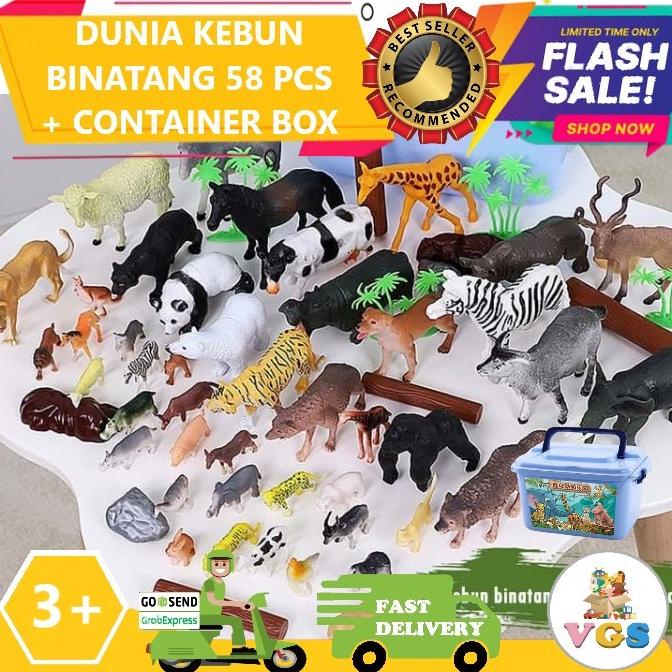 Jual Mainan Anak Figure / Miniatur Kebun Binatang Zoo 58 Pcs | Shopee ...