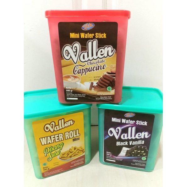 Jual vallen mini wafer stick / wafer roll 500g (kemasan toples plastik ...
