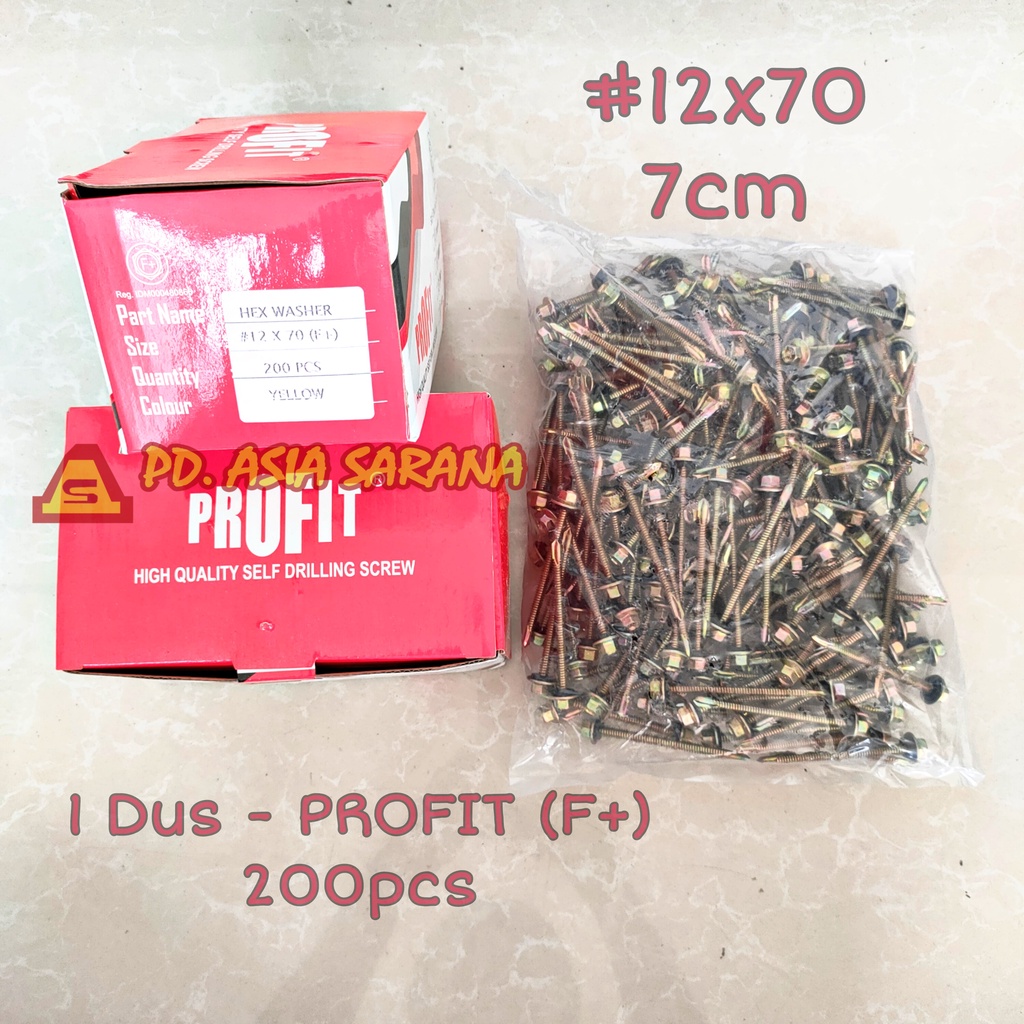 Jual [DUS] Paku Roofing 7cm PROFIT Box Kuning Baut Skrup Holo Atap ...