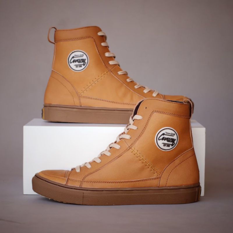 Jual Sepatu Pria Kasual Kulit Asli - CEVANY / DANTE HIGH TAN - Sepatu ...