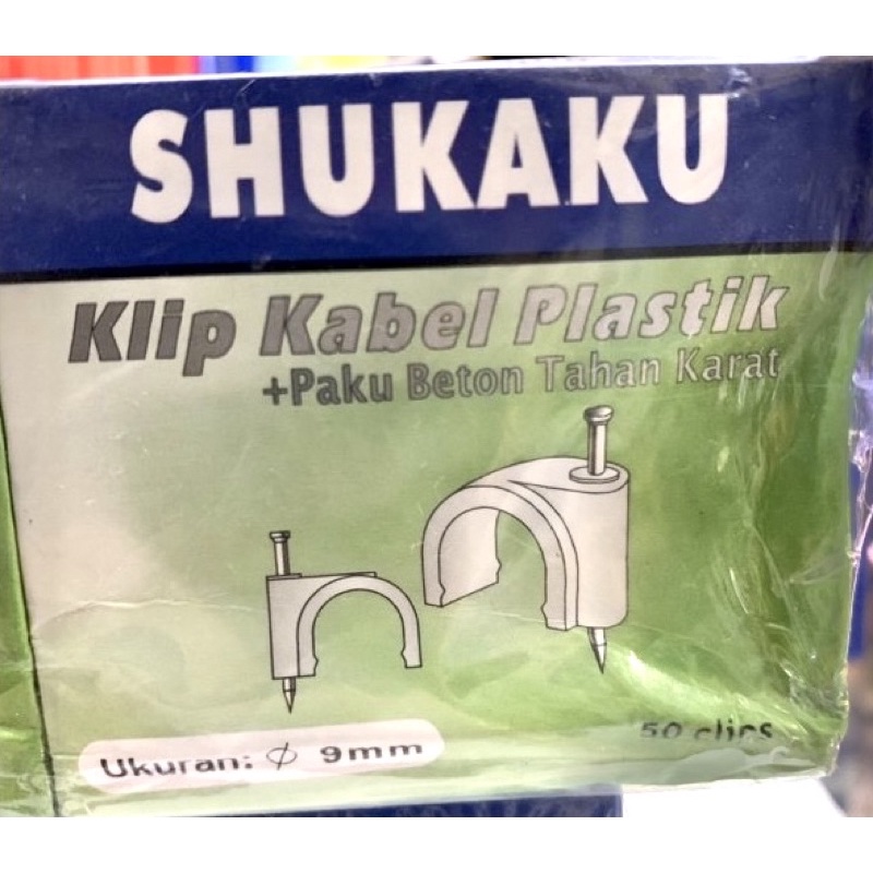 Jual PAKU KABEL SADEL BETON 9mm 9 mm SHUKAKU TAHAN KARAT CABLE CLIPS ...