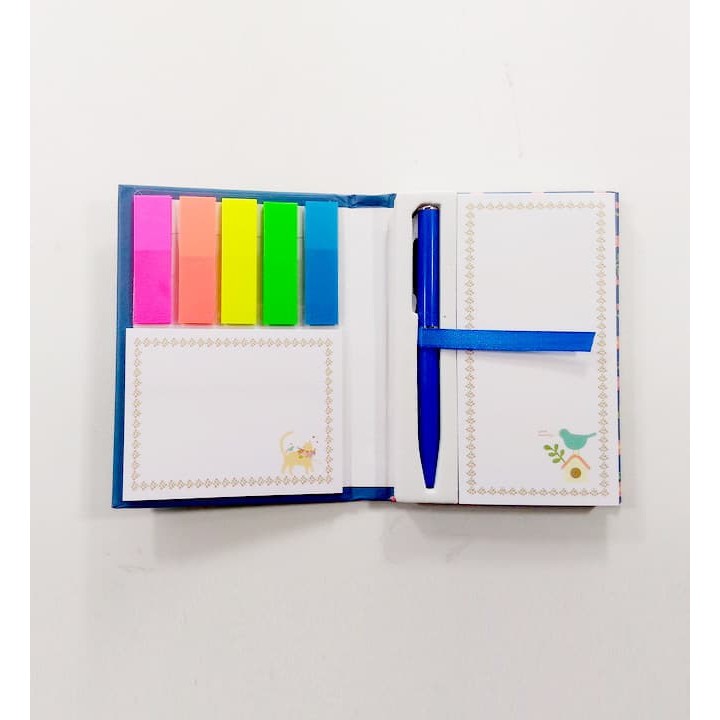 Jual 3in1 SET Memo + Pen + Post It / Sticky Note 8035 - Cute Design ...