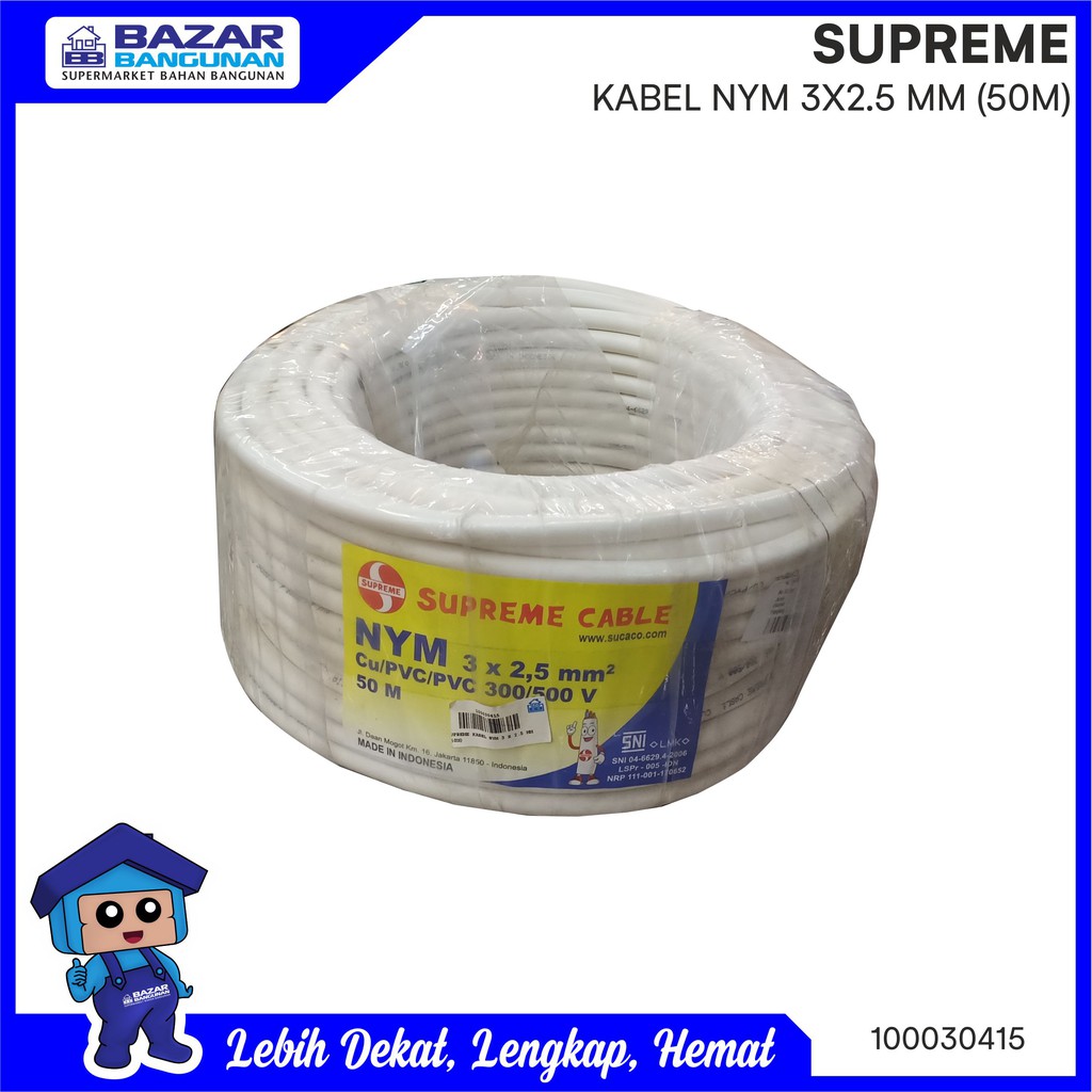 Jual Supreme - Kabel Listrik Nym 3X2.5 Mm / 50 Meter / 50 M / 50M | Shopee Indonesia