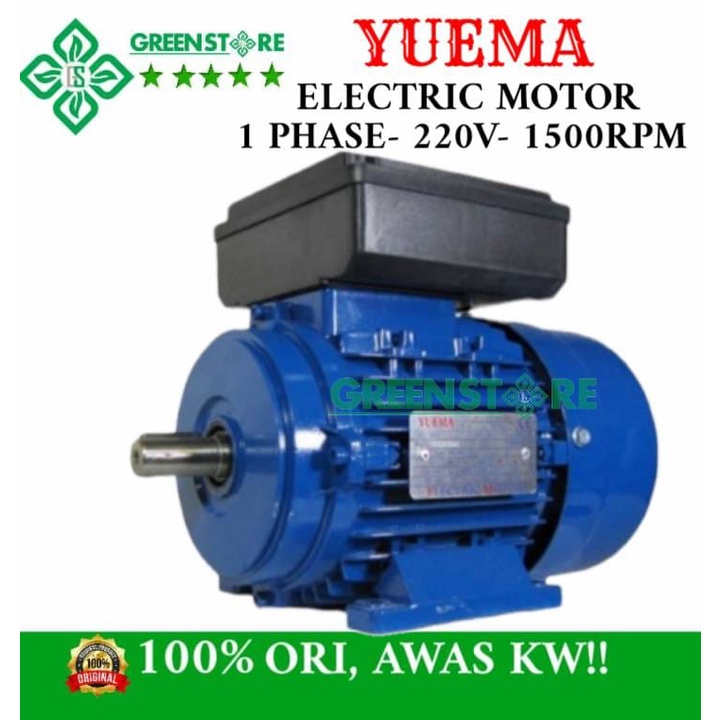 Jual YUEMA YAL 5.5KW/7.5HP/1 PHASE/1500RPM/4P/B3 FOOT MOUNTED ...