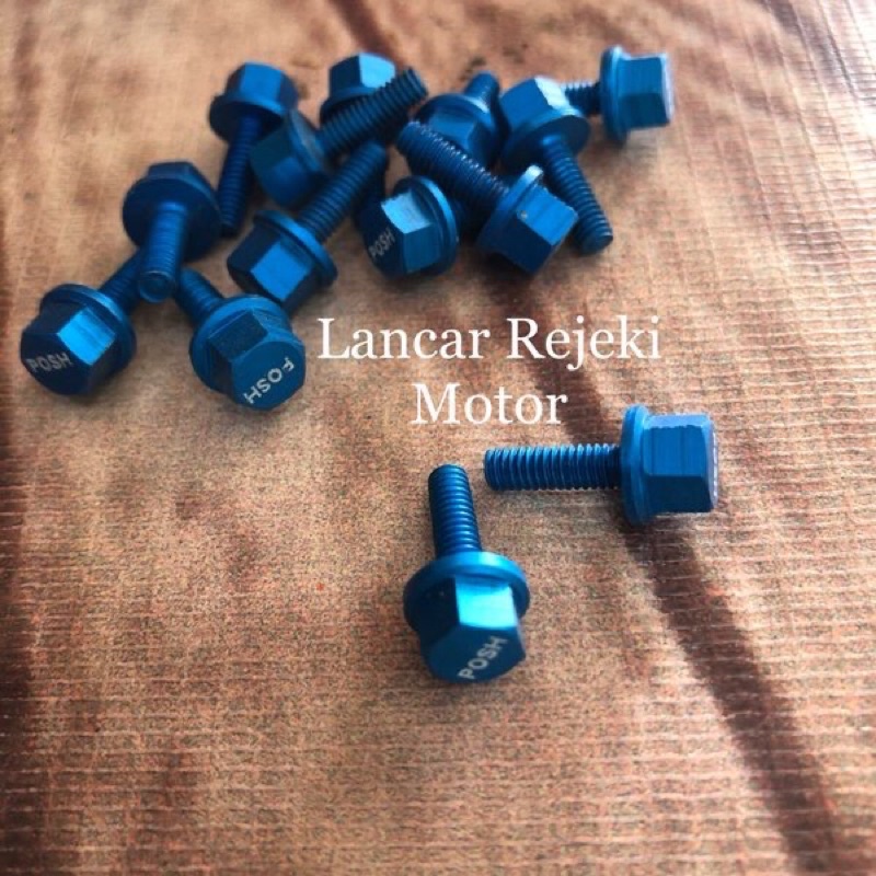 Jual Sepasang Baut Tutup Minyak Rem Posh ORIGINAL THAILAND Biru ...