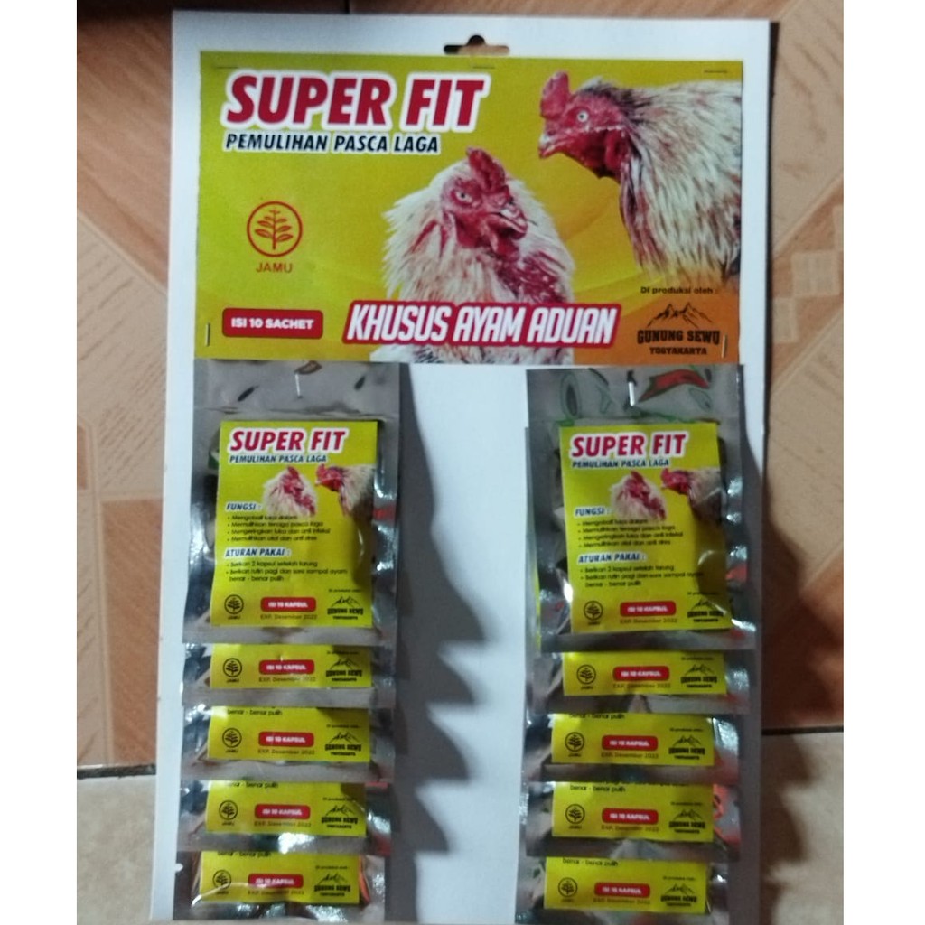 Jual Jamu/Obat Ayam Memlihkan Luka Luar/Dalam dan Anti Infeksi 100% Herbal (Super Fit - 1 Pack ...