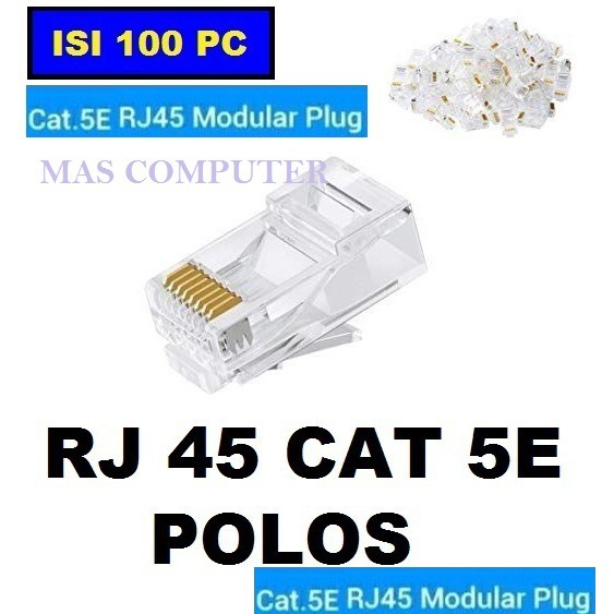 Jual NYK RJ45 Cat 5E isi 100pc / Kepala RJ 45 Cat 5E Standar | Shopee ...