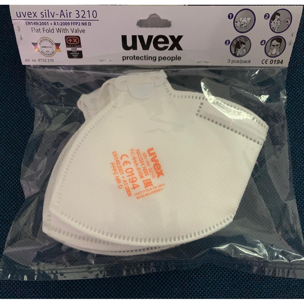 Jual UVEX Silv-Air 3210 FFP2/N95, Folding Mask Wih Valve -8733210-(3PCS/PACK) | Shopee Indonesia