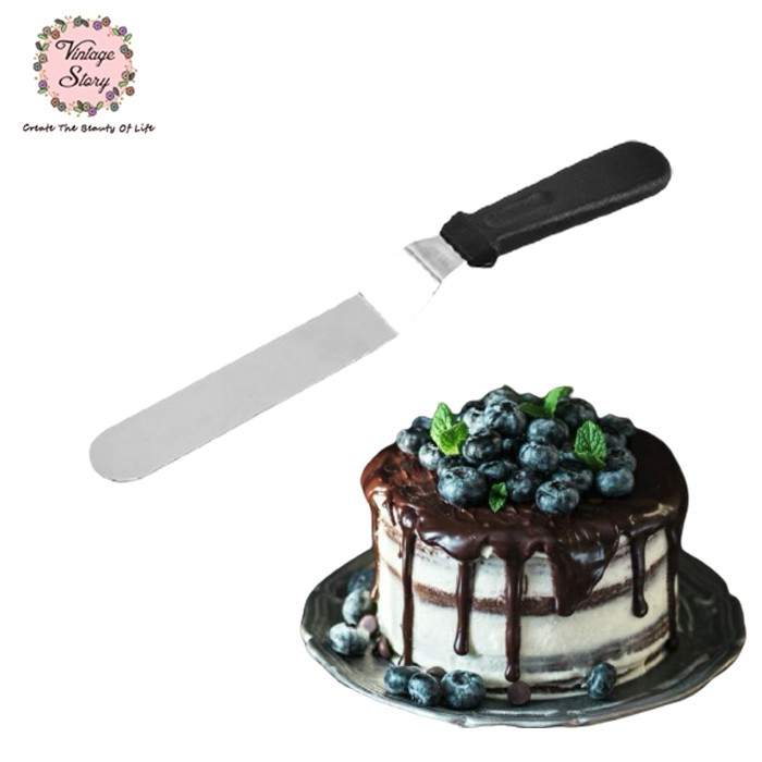 Jual Pisau Panjang Pisau Kue Krim Spatula Perata Butter Cream Bengkok 7 ...