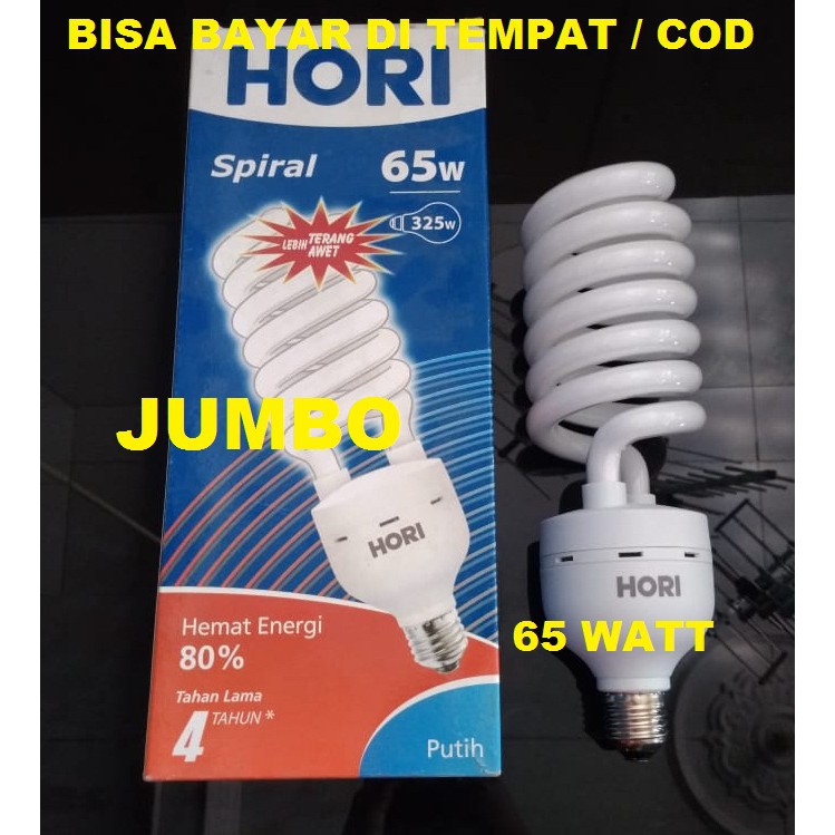 Jual Lampu Hori Jumbo Spiral 65 Watt Hemat Energi Terang Lebih Awet | Shopee Indonesia