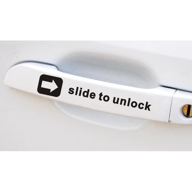 Jual Stiker Handle Pintu Mobil Iphone Ipad Apple Slide to Unlock - Car ...