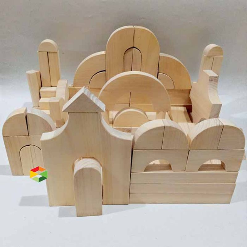 Jual APE PAUD TK Balok susun balok kayu natural balok PDK seri 100 ...