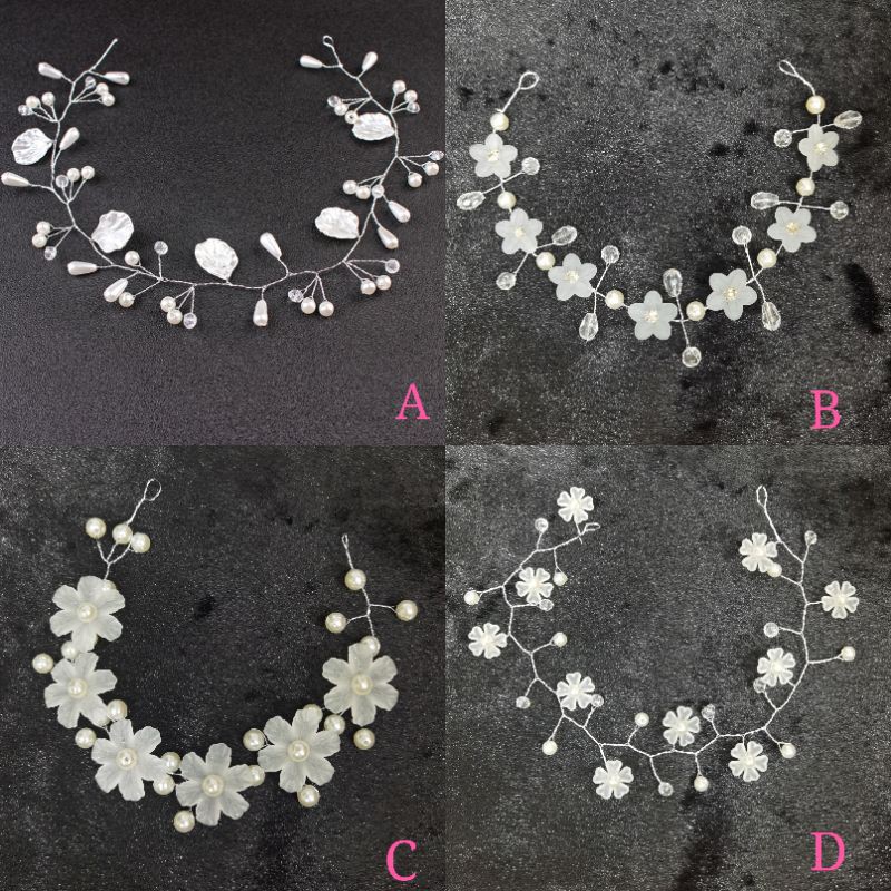 Jual headpiece mutiara /berlian imitasi warna putih utunk wanita ...