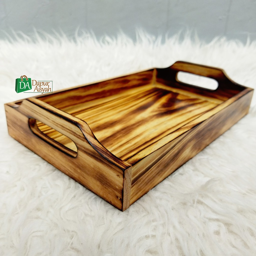 Jual Baki / Nampan / Tray Kayu Motif Bakar ASLI, Unik dan Kuat, Cocok ...