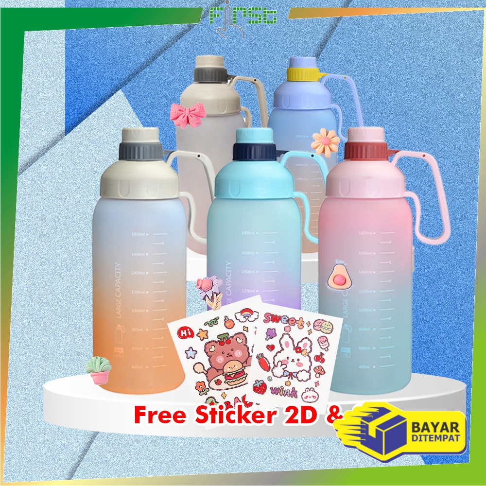 Jual FH-C301 Botol Minum Motivasi 2 Liter / Botol Minum Penanda Waktu ...