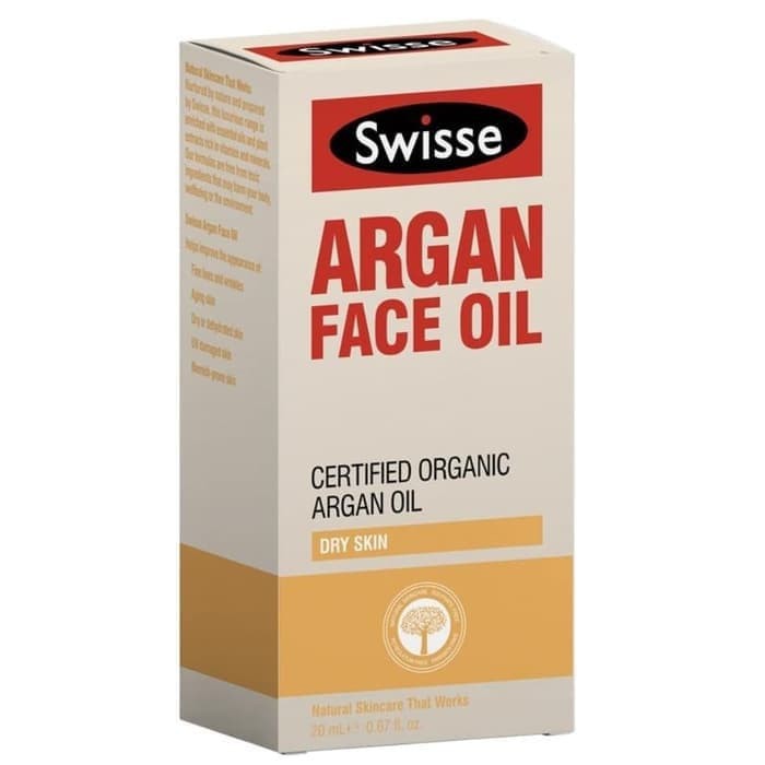 Jual Swisse Argan Face Oil Certified Organic 20ml Serum Wajah | Shopee ...