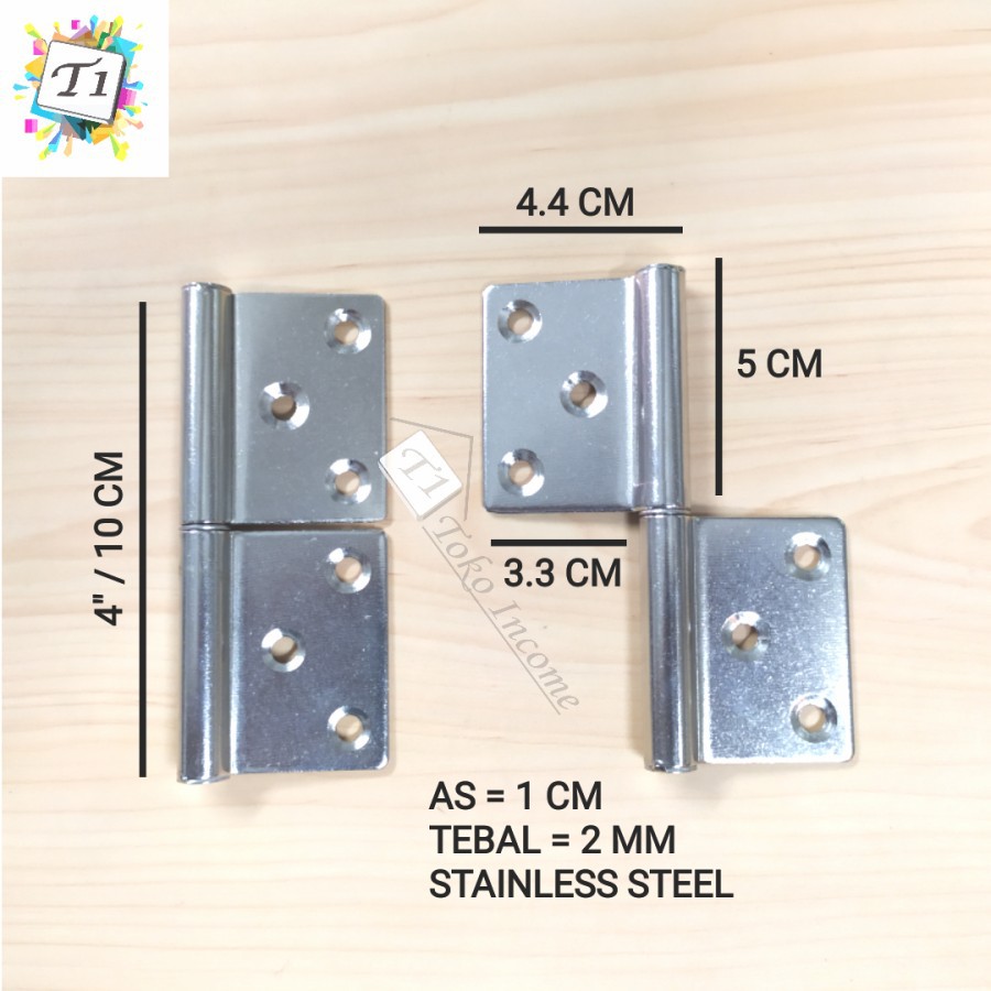 Jual Engsel Bendera Cabut 4" inch Stainless Pintu Bongkar Pasang Lipat ...