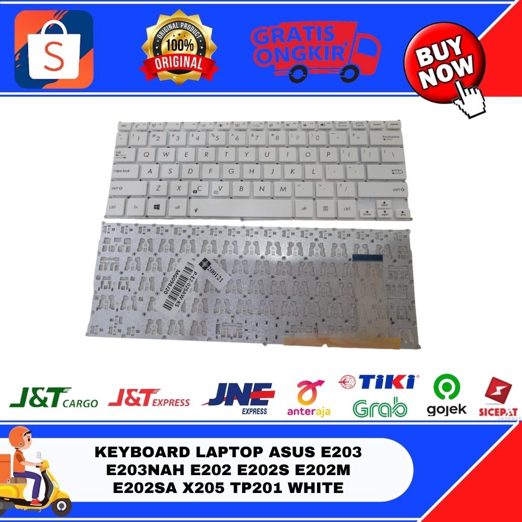 Jual KEYBOARD LAPTOP ASUS E203 E203NAH E202 E202S E202M E202SA X205 TP201 WHITE | Shopee Indonesia