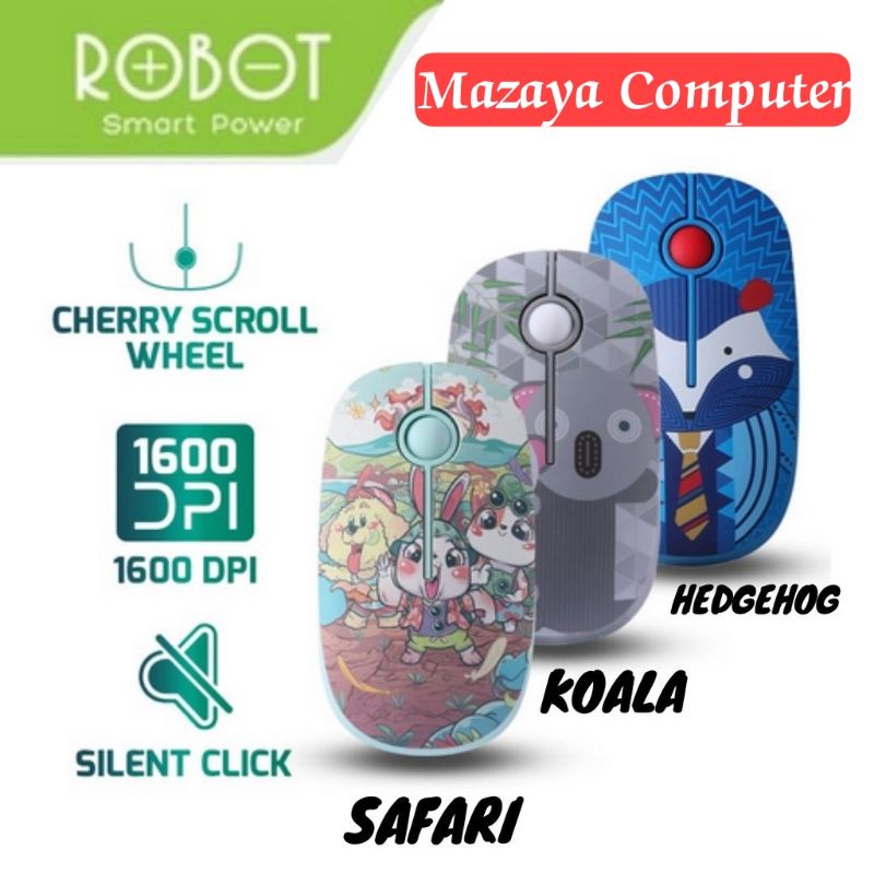 Jual ROBOT M330 Mouse Wireless Silent Klik Wireless 1600Dpi Hedgehog ...