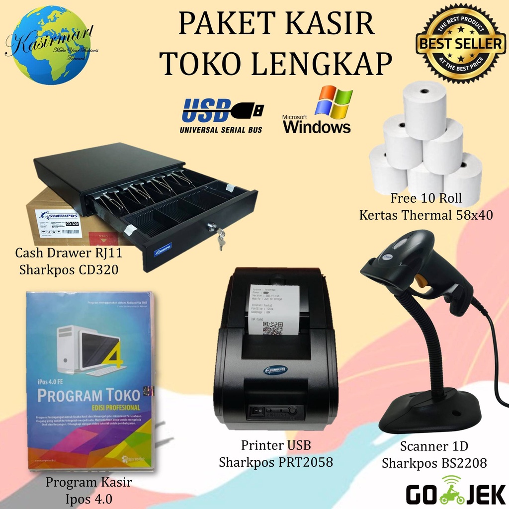 Jual PAKET KASIR TOKO MINIMARKET GUDANG - PROGRAM IPOS 4 PRINTER STRUK ...