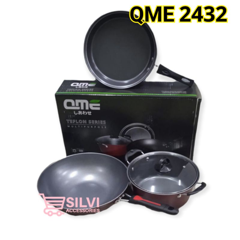 Jual Panci Wajan Set Teflon Anti Lengket GSF 2429 QME 2432 Cookware Set ...