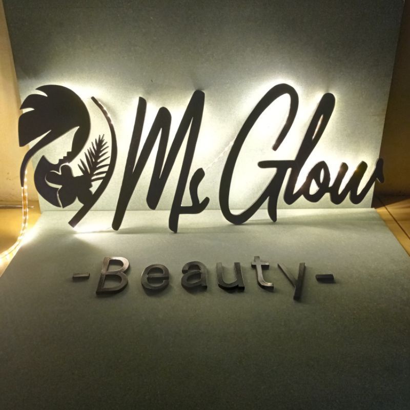 Jual Costum LOGO MS GlOW dari kayu/ wooden later name/ hiasan dinding ...