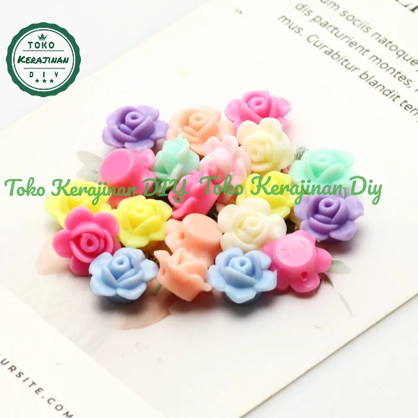 Jual ( 60 Pcs ) Manik Manik Mote Pastel Love Bunga Warna Pastel Mute ...