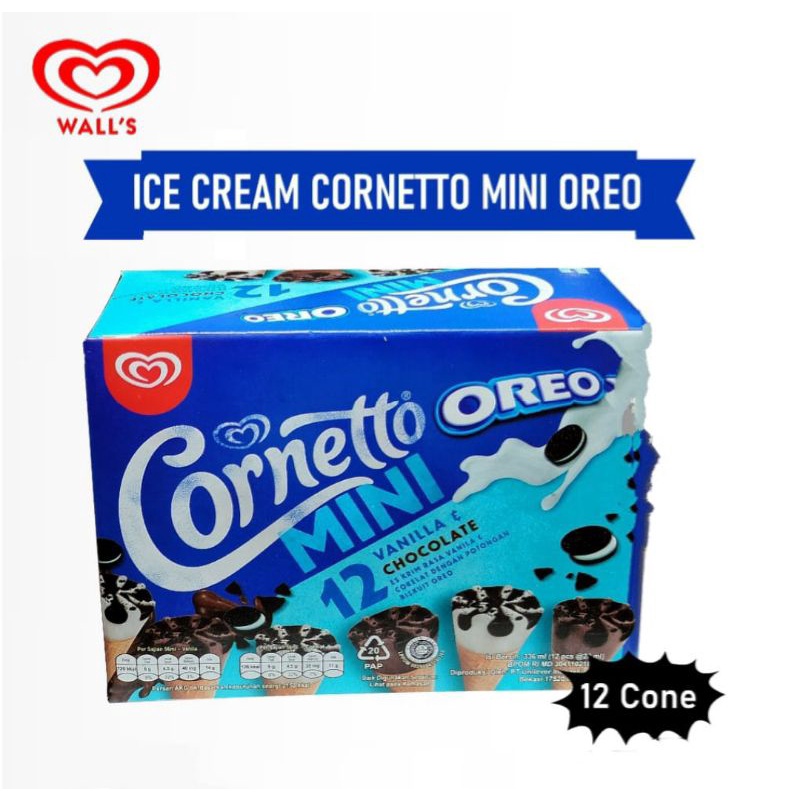 Jual Ice Cream Wall's OREO CORNETTO Mini isi 12 cone | Shopee Indonesia