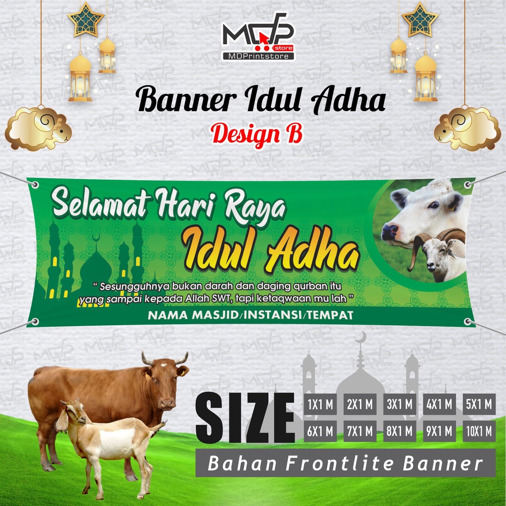 Jual SPANDUK IDUL ADHA 2X1 LEBARAN HAJI CUSTOM NAMA INSTANSI ...